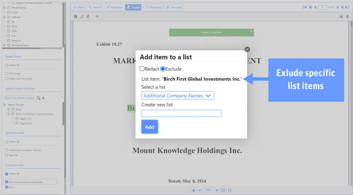Customised AI-redaction - making sure it redacts what you want redacted ...